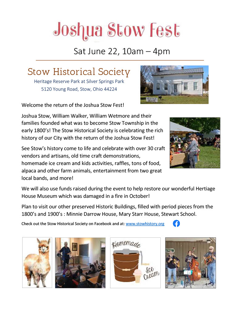Joshua Stow Festival – Stow Historical Society
