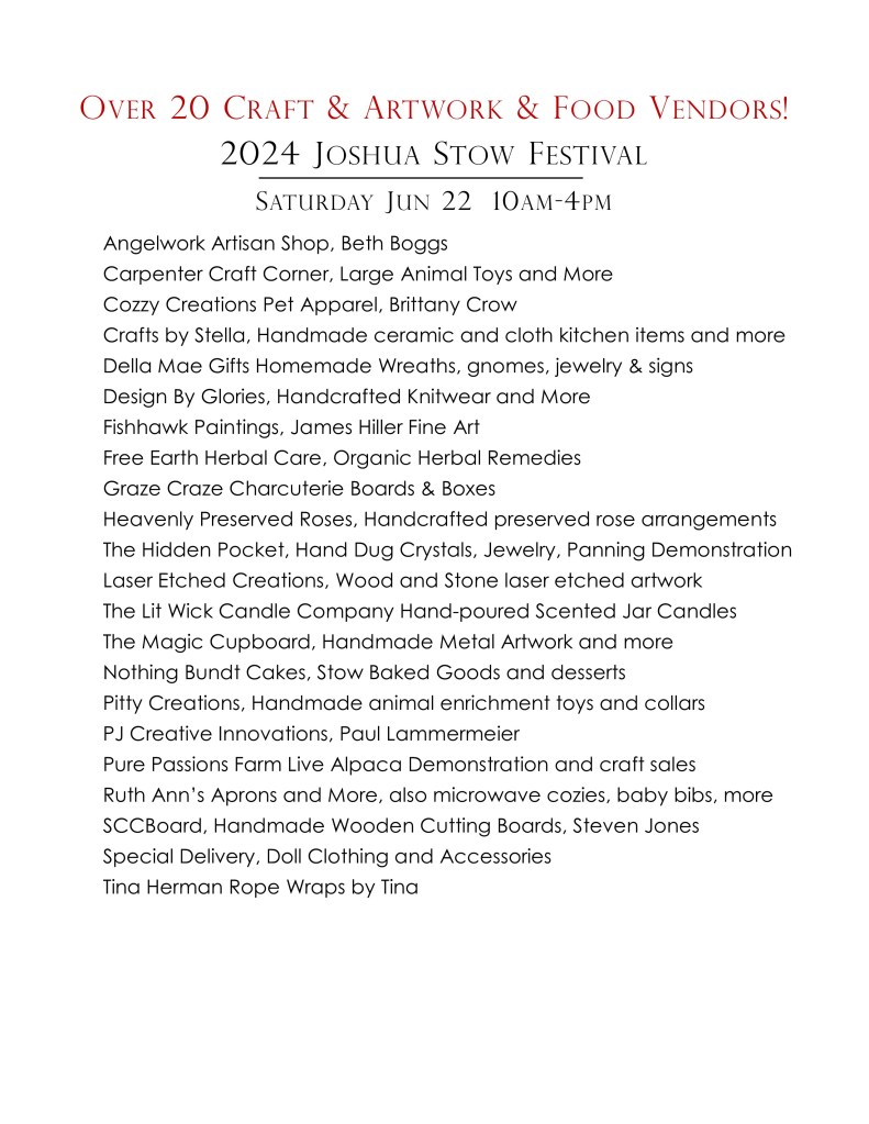 Joshua Stow Festival – Stow Historical Society